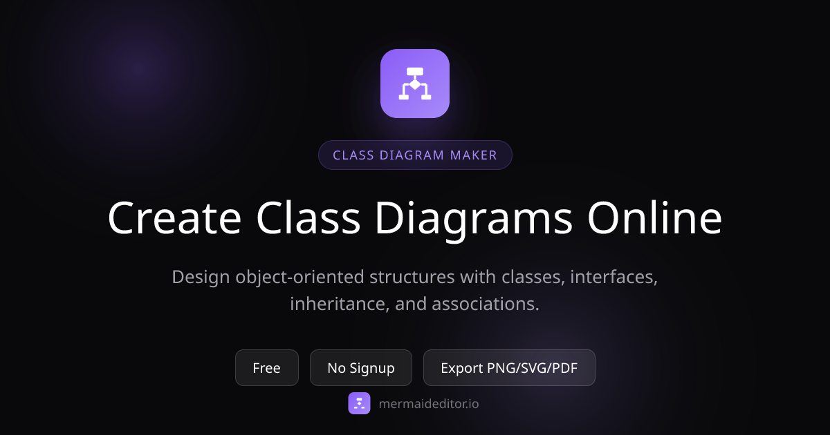 Free Class Diagram Maker Online | Mermaid Editor
